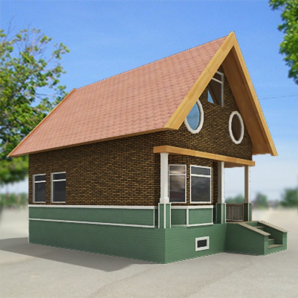 small town house building 3d model