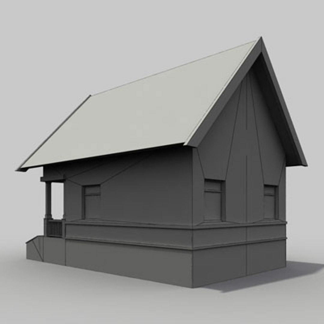 small town house building 3d model