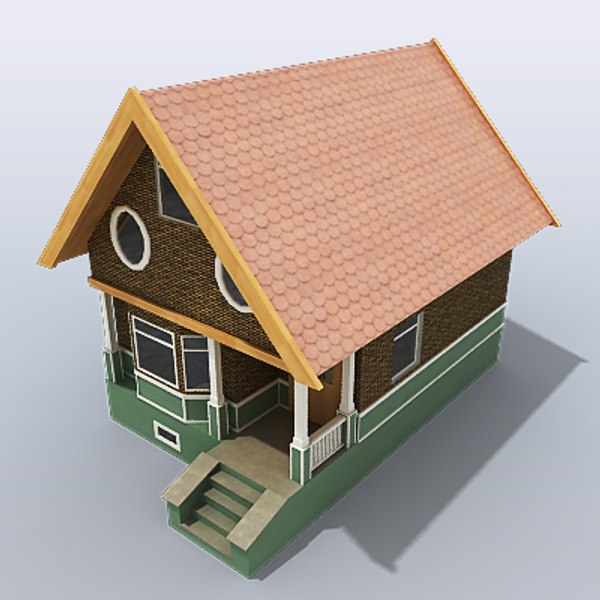 small town house building 3d model