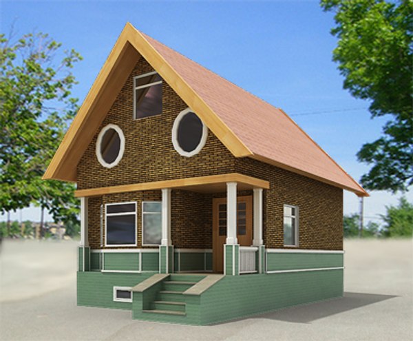 small town house building 3d model