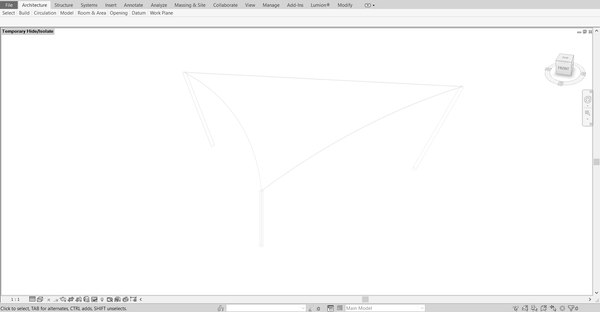 Revit Tensile Shaded Structure 3 Pointed .rfa .rte 3D model ...