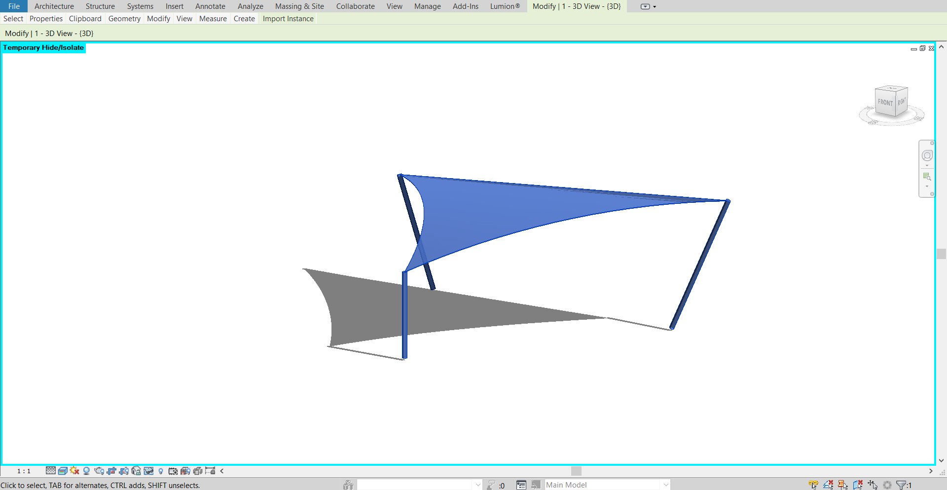 Revit Tensile Shaded Structure 3 Pointed .rfa .rte 3D Model ...