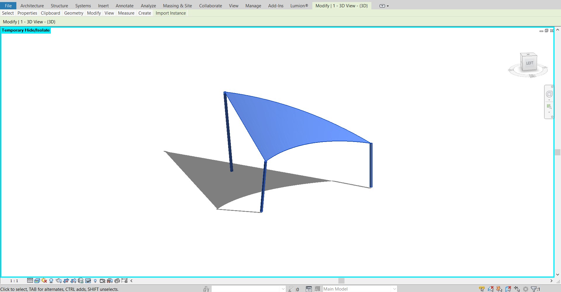 Revit Tensile Shaded Structure 3 Pointed .rfa .rte 3D Model ...