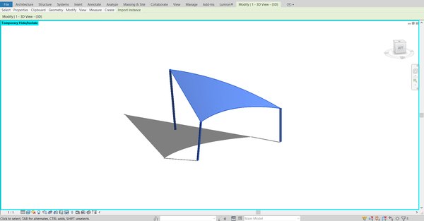 Revit Tensile Shaded Structure 3 Pointed .rfa .rte 3D model ...