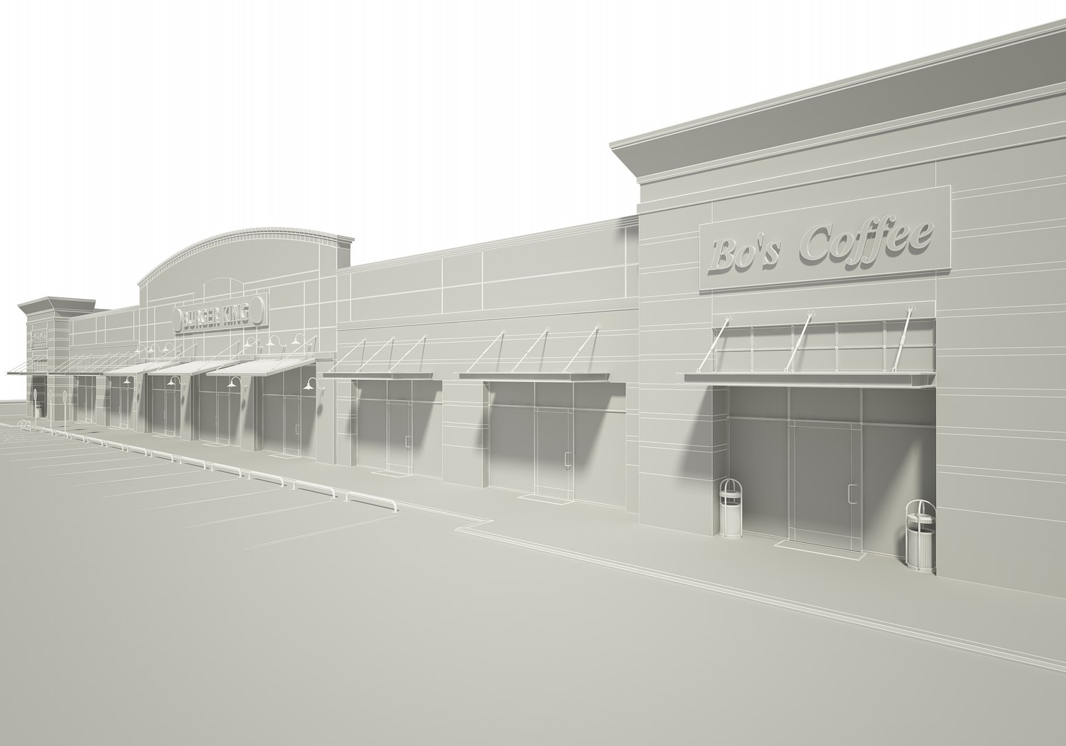 3D Retail Store Building - TurboSquid 1970360
