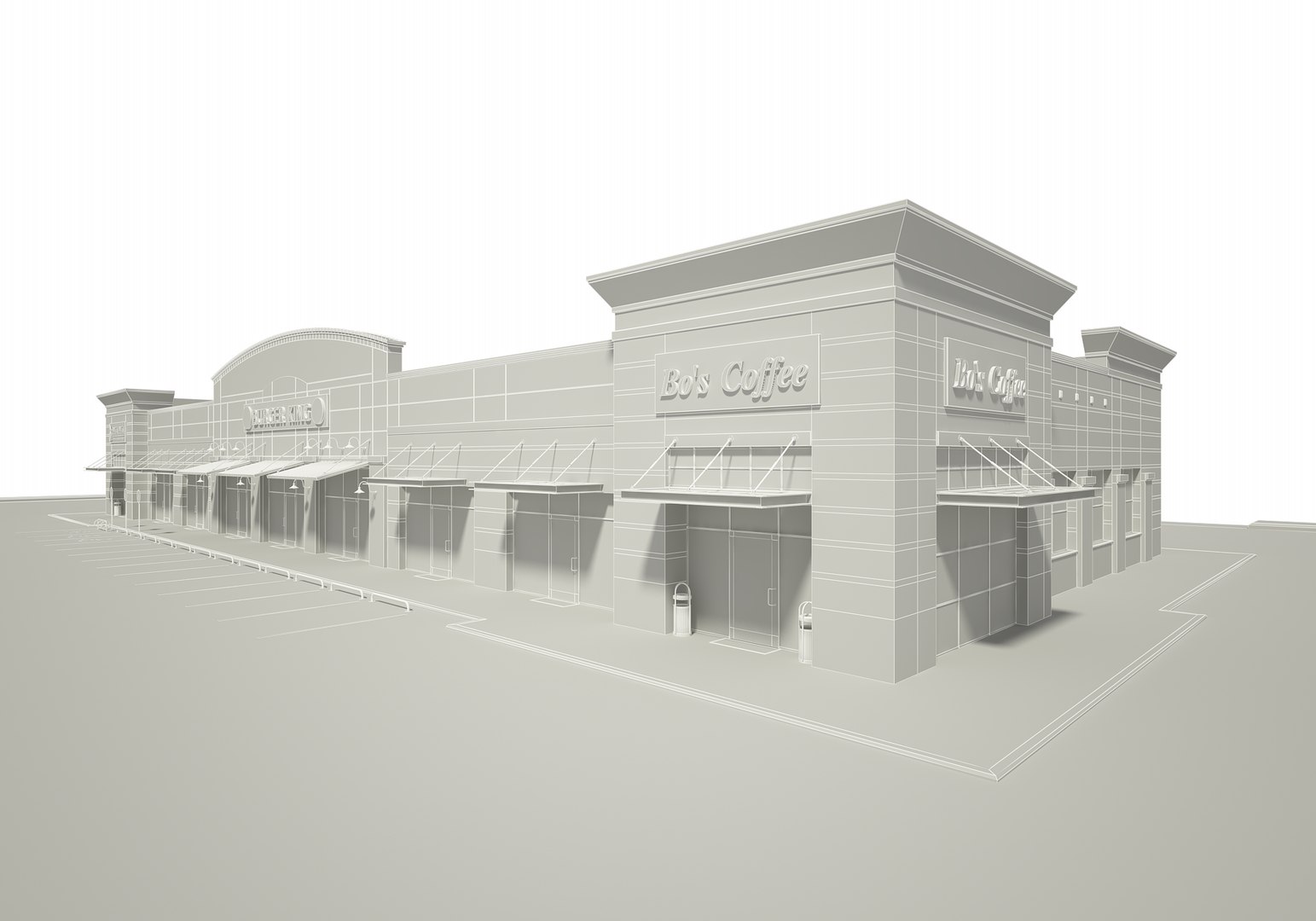 3D Retail Store Building - TurboSquid 1970360