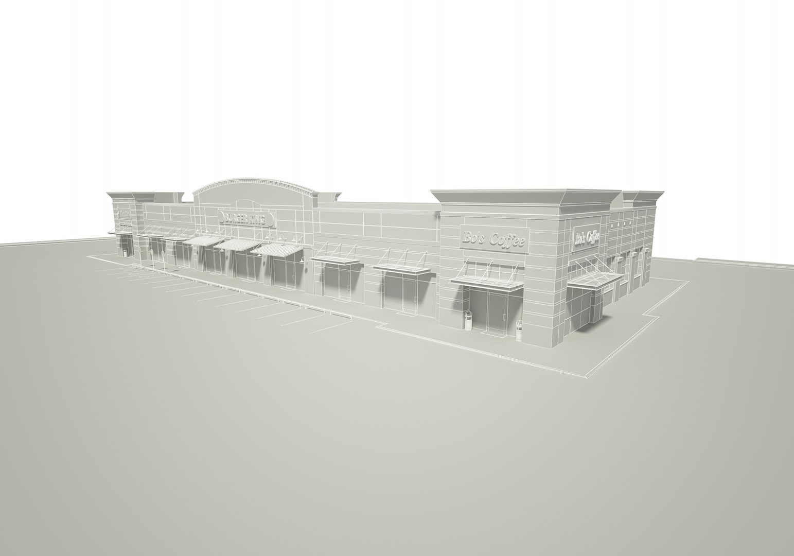 3D Retail Store Building - TurboSquid 1970360