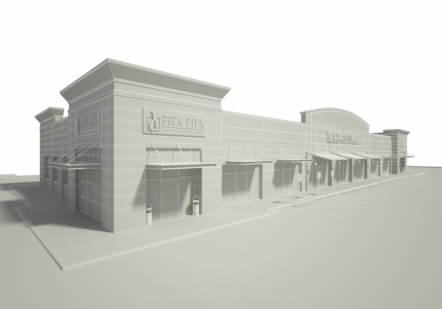 3D Retail Store Building - TurboSquid 1970360