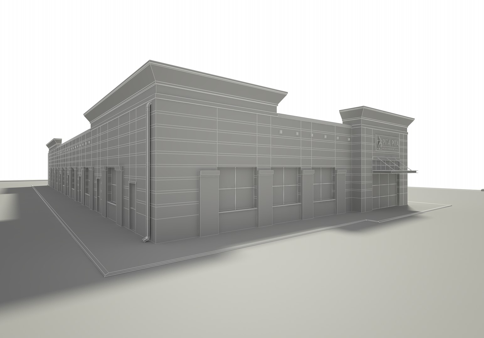 3D Retail Store Building - TurboSquid 1970360