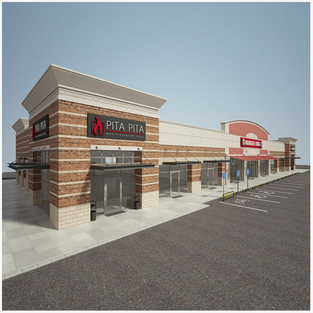 3D Retail Store Building - TurboSquid 1970360