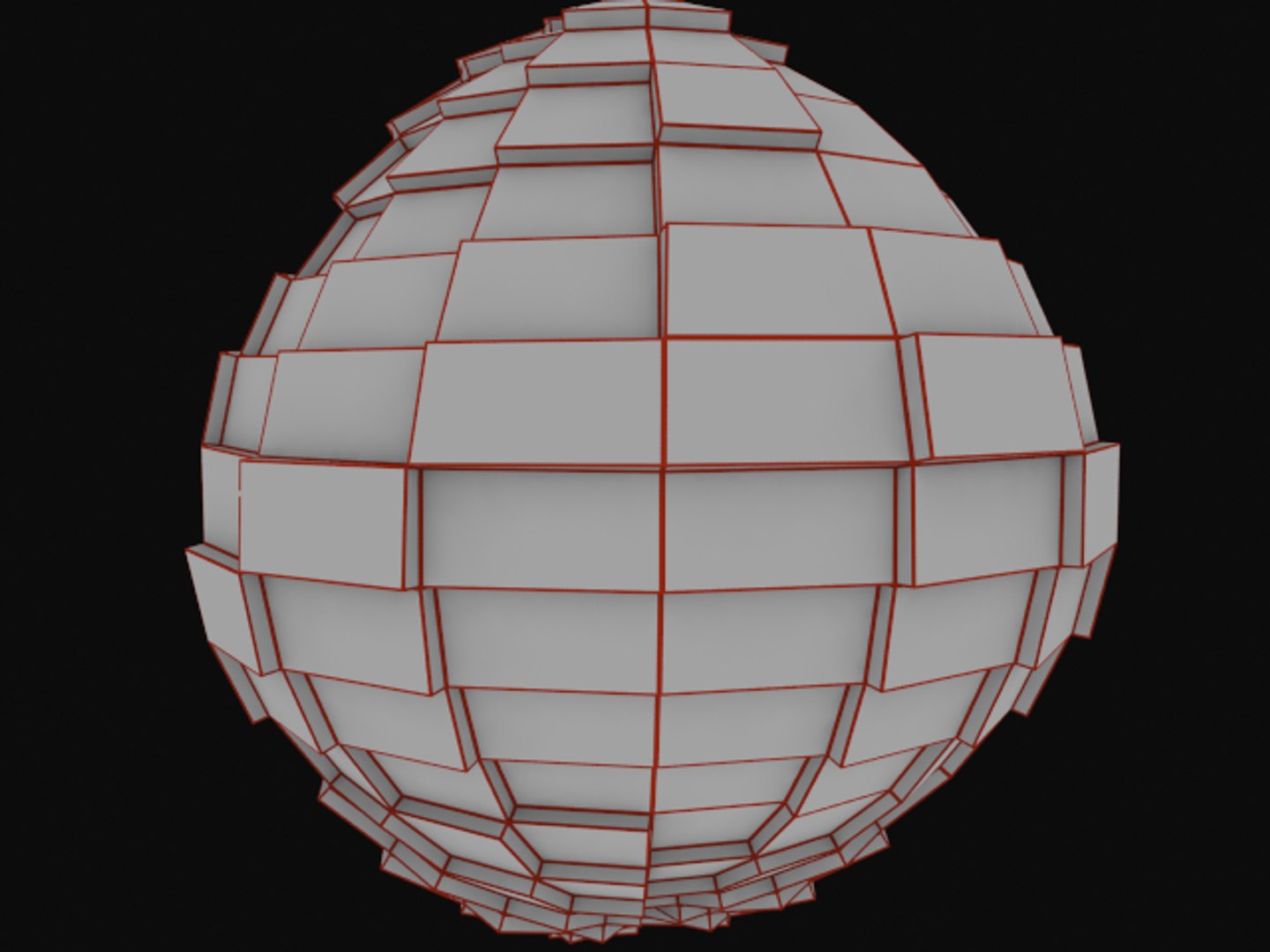 3d Model Low-poly Greebled Ball