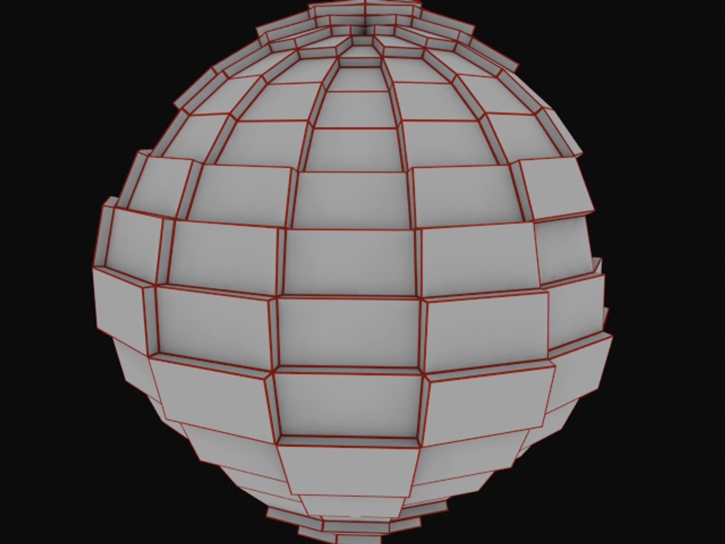 3d Model Low-poly Greebled Ball