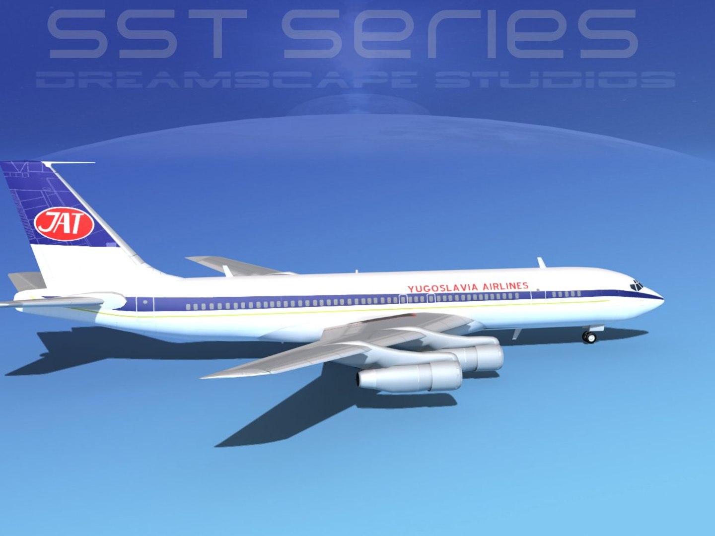 707-320 Boeing 707 Airliner 3d Model