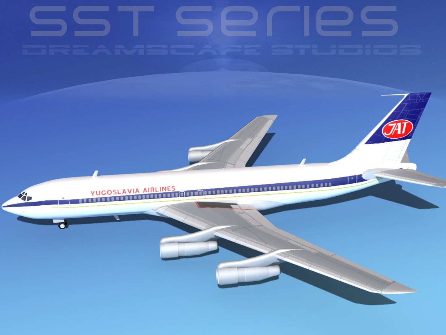 707-320 Boeing 707 Airliner 3d Model