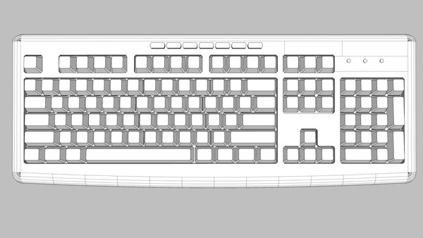 3d computer keyboard black