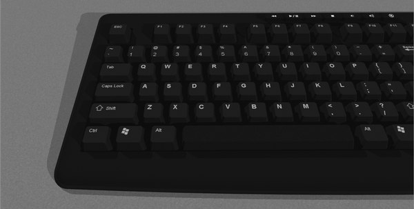 3d computer keyboard black