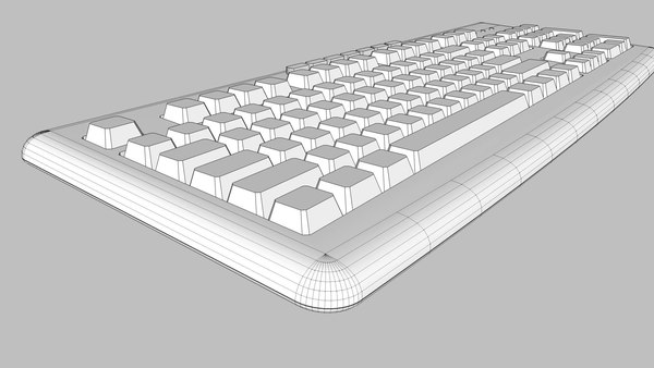 3d computer keyboard black