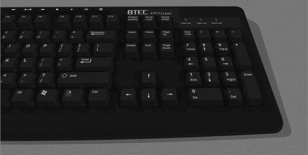 3d computer keyboard black