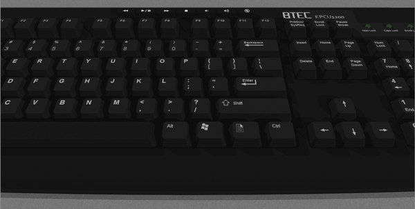 3d computer keyboard black