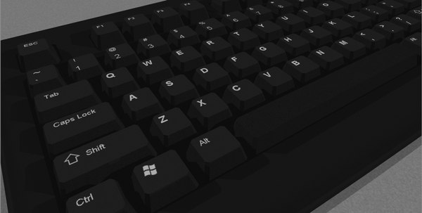 3d computer keyboard black