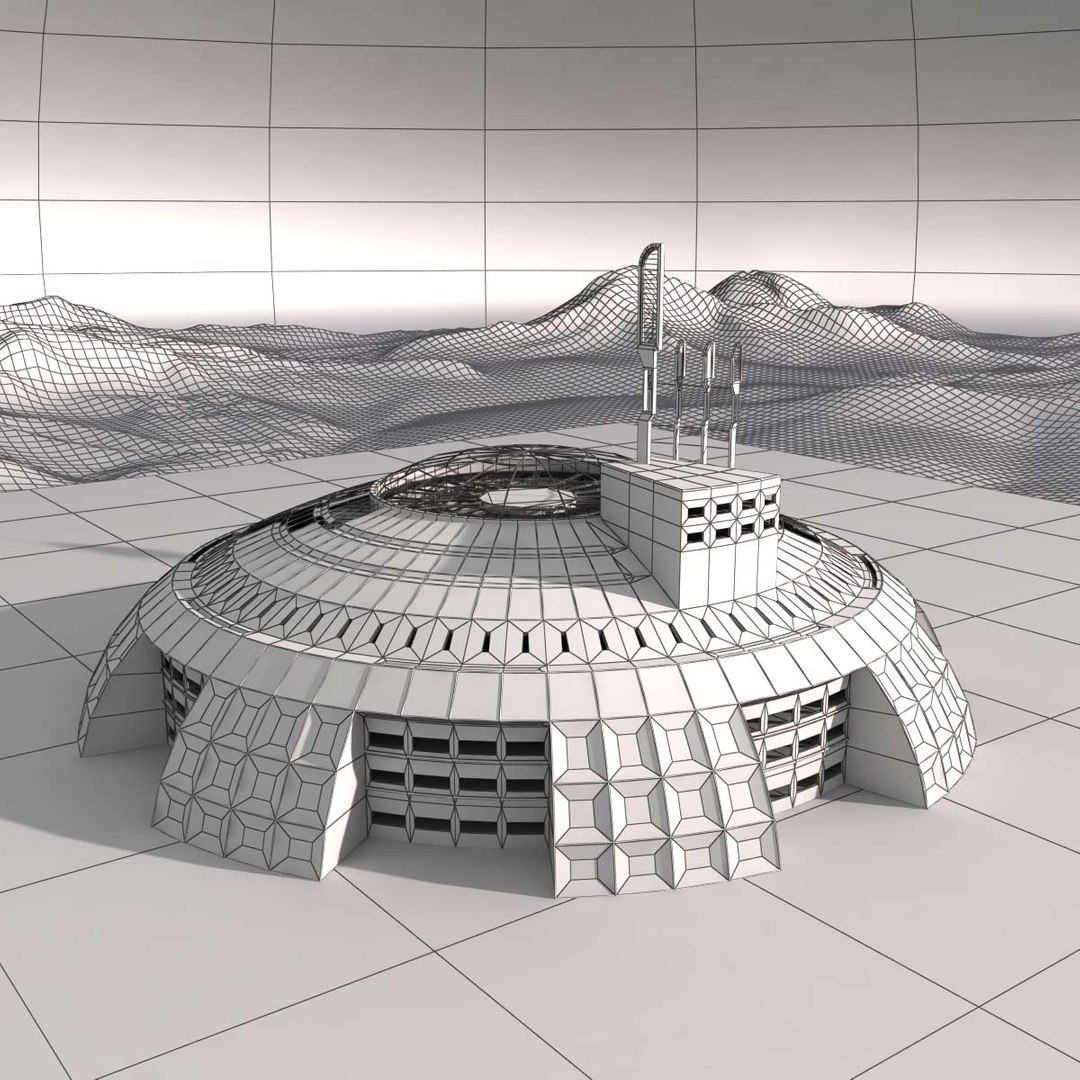 Sci Fi Futuristic Building Max
