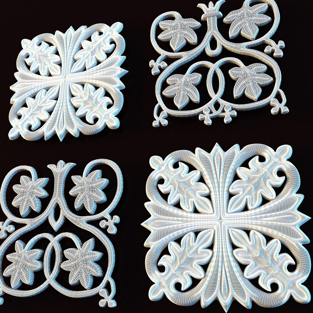 3D Venetian ornamental pattern set print model - TurboSquid 1746276