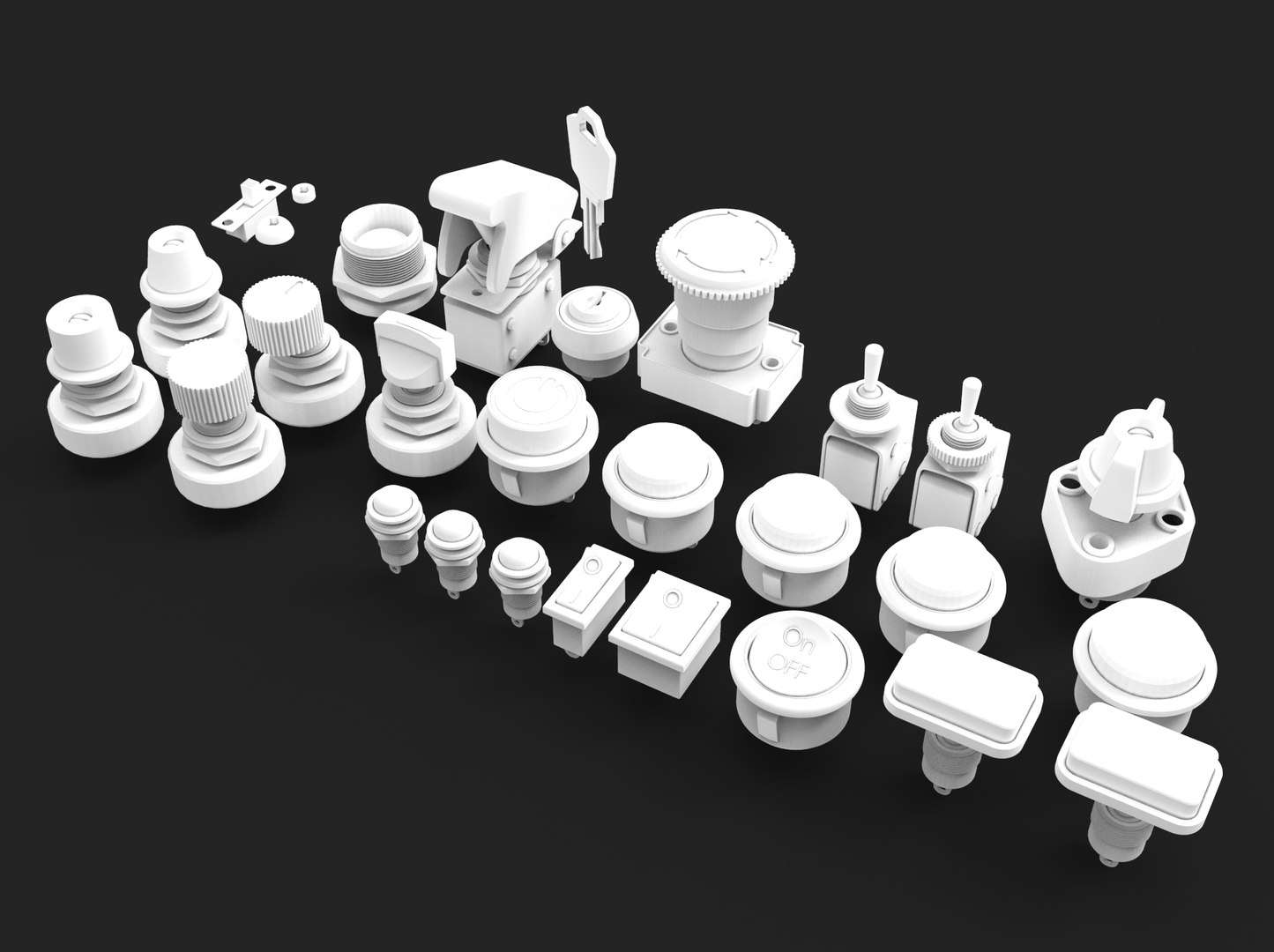 Buttons Switches 3D Model - TurboSquid 1477932
