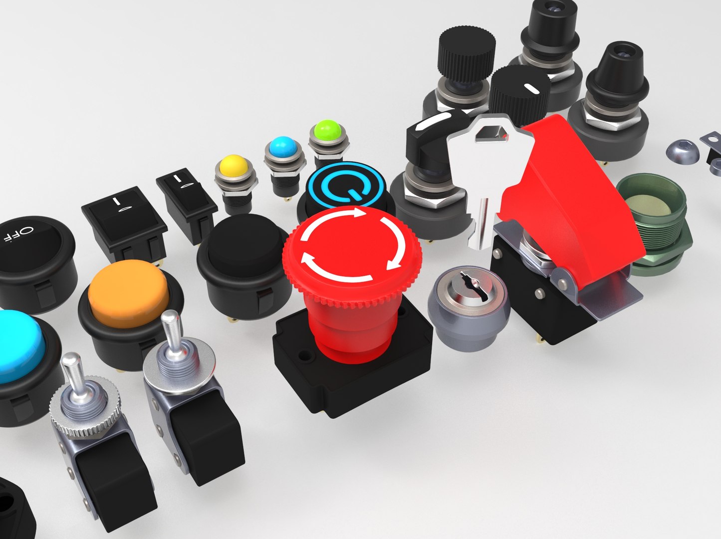 Buttons Switches 3D Model - TurboSquid 1477932