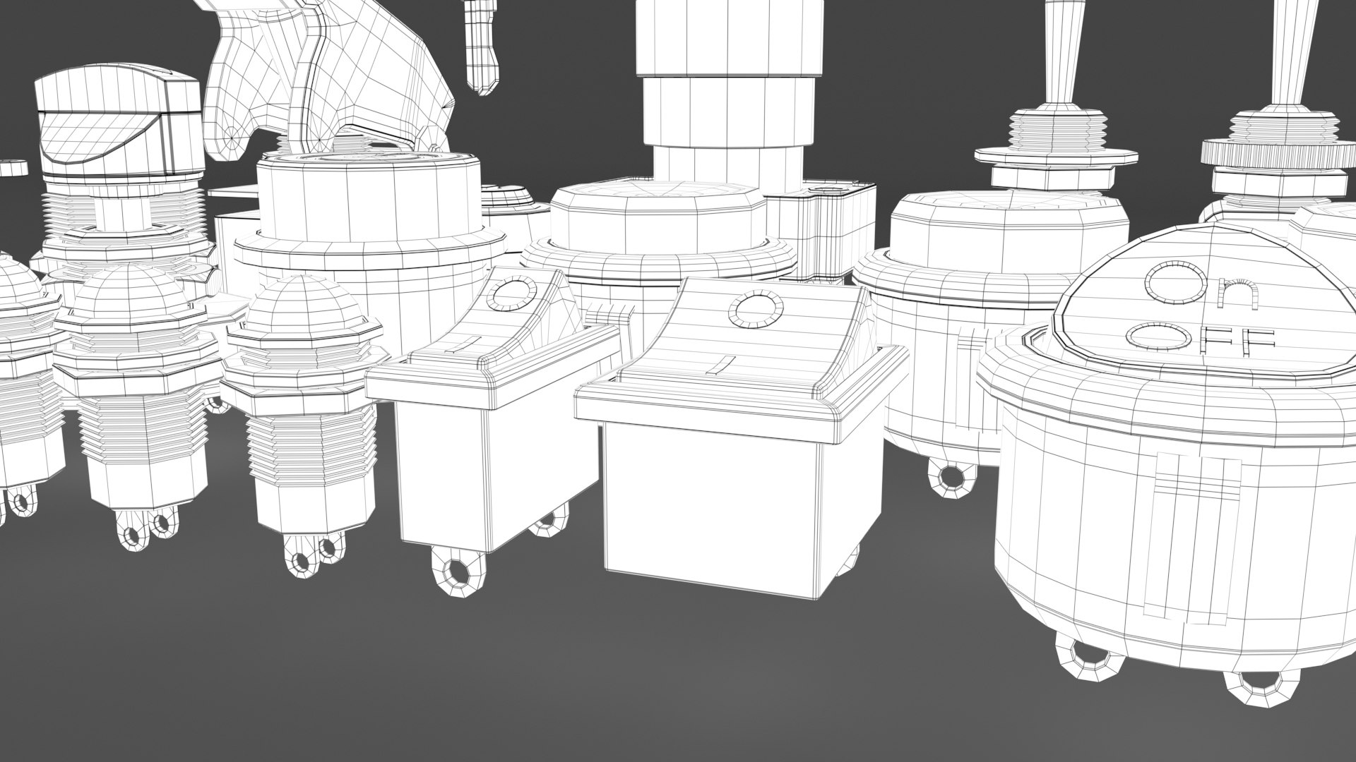 Buttons Switches 3D Model - TurboSquid 1477932
