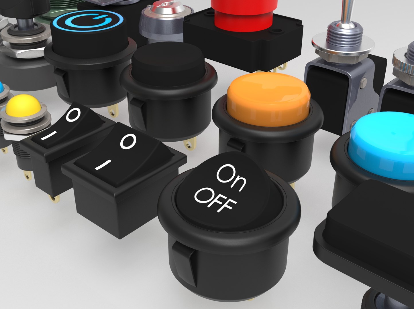 Buttons Switches 3D Model - TurboSquid 1477932