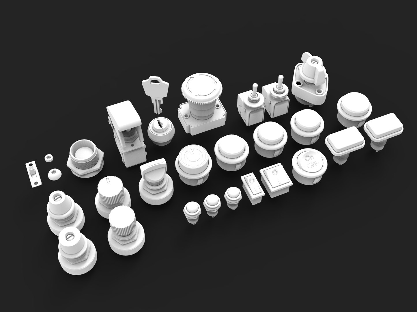 Buttons Switches 3D Model - TurboSquid 1477932