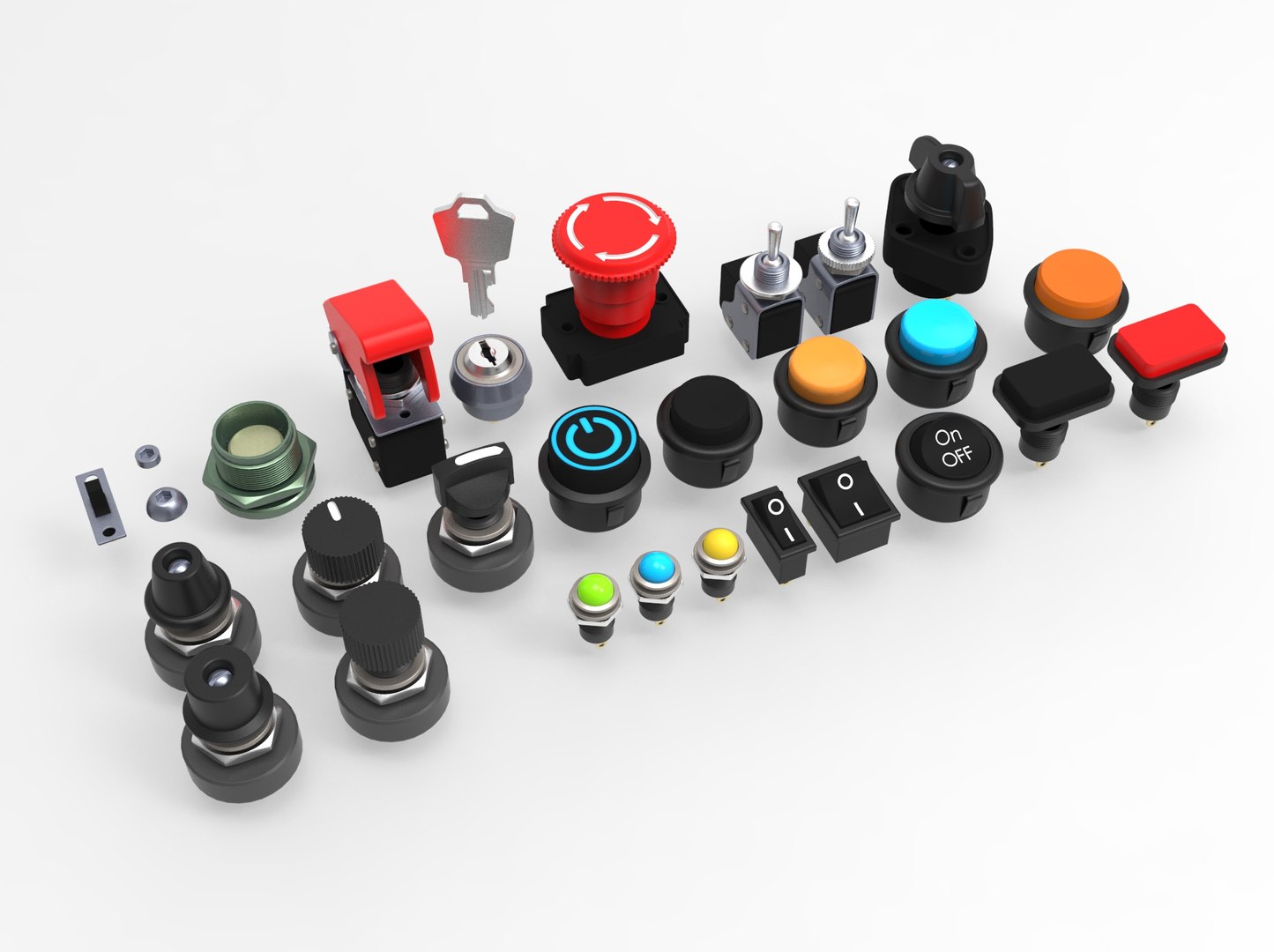 Buttons Switches 3D Model - TurboSquid 1477932