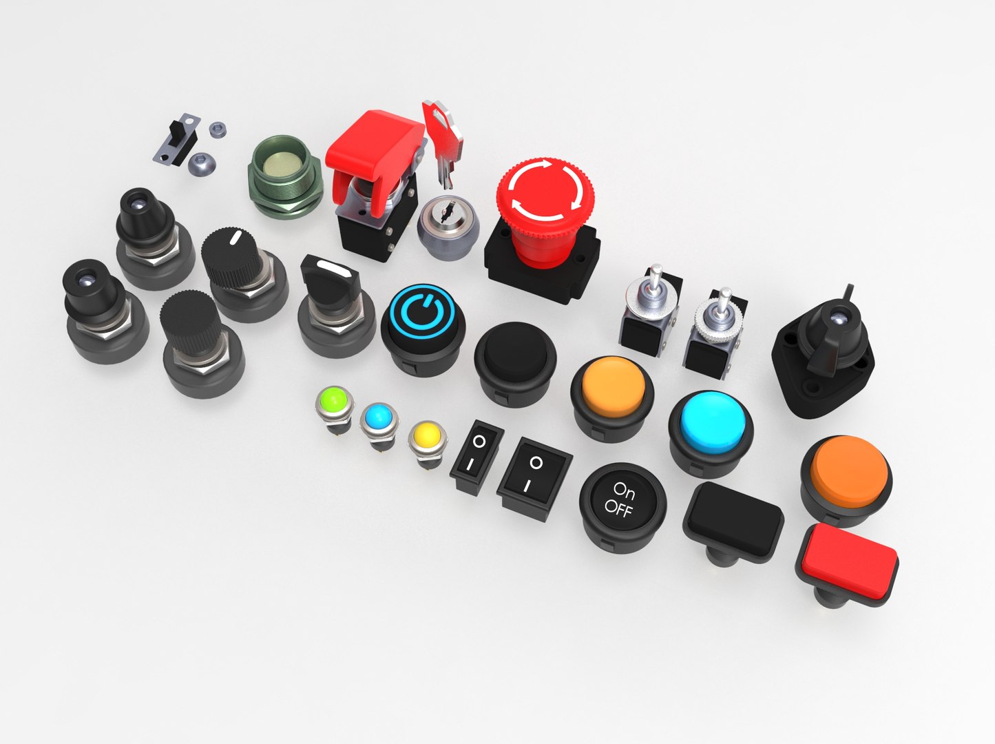 Buttons Switches 3D Model - TurboSquid 1477932