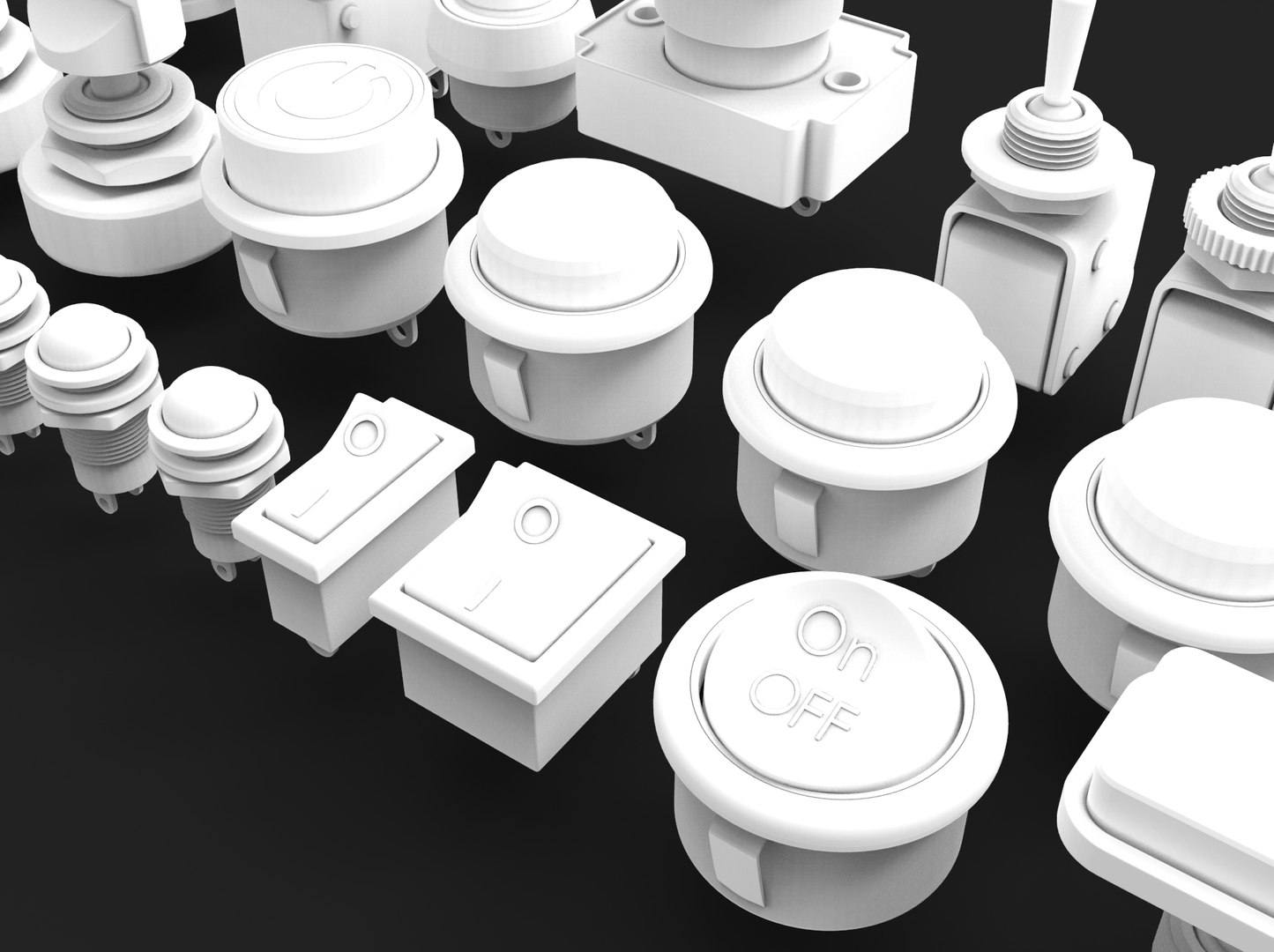 Buttons Switches 3D Model - TurboSquid 1477932