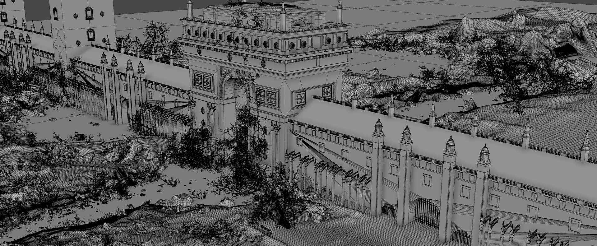 Fantasy Ancient Wall Gate 3D Model - TurboSquid 1835541