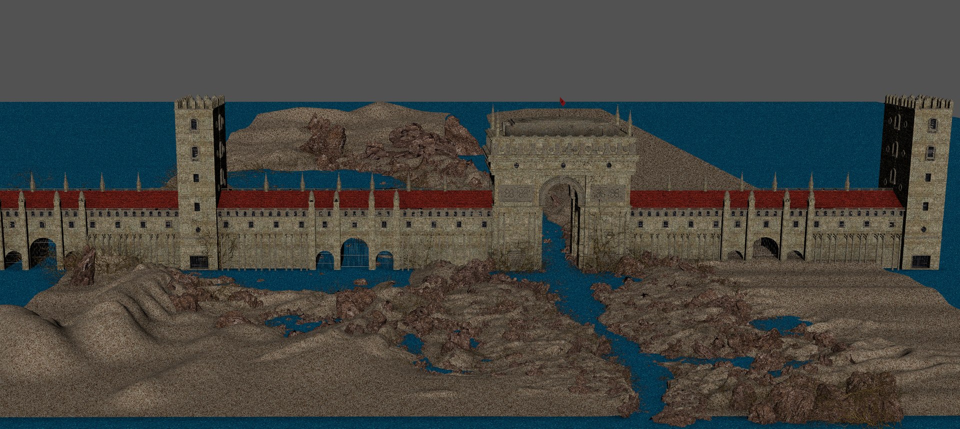 Fantasy Ancient Wall Gate 3D Model - TurboSquid 1835541