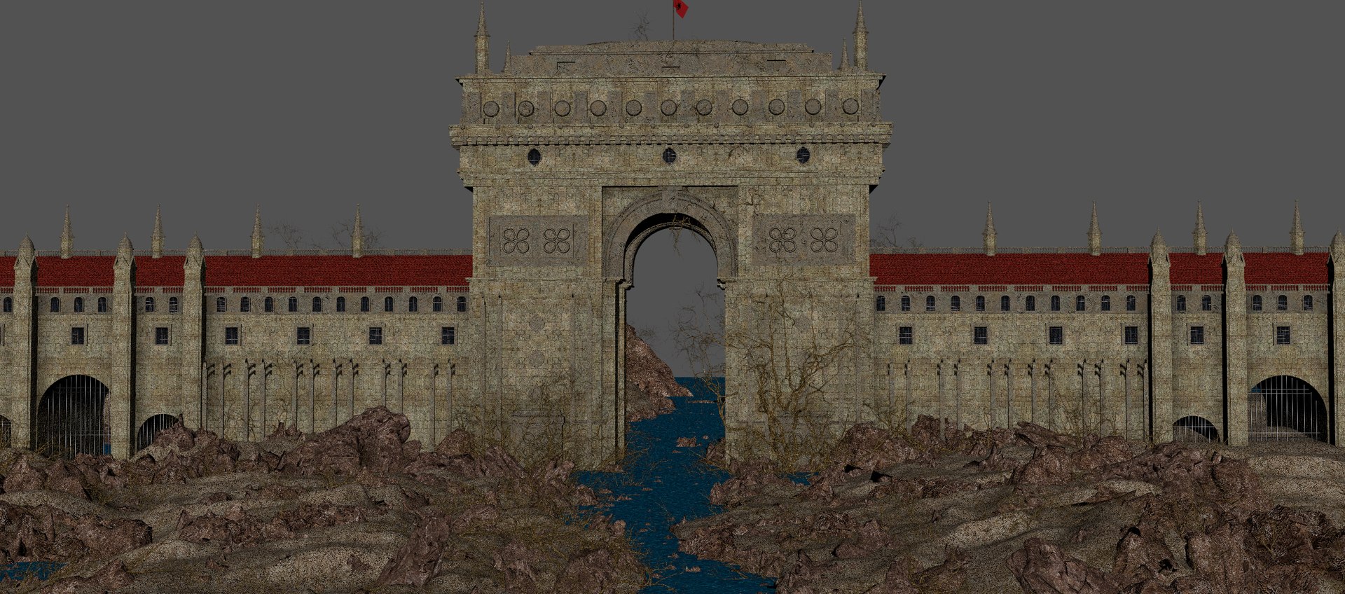 Fantasy Ancient Wall Gate 3D Model - TurboSquid 1835541