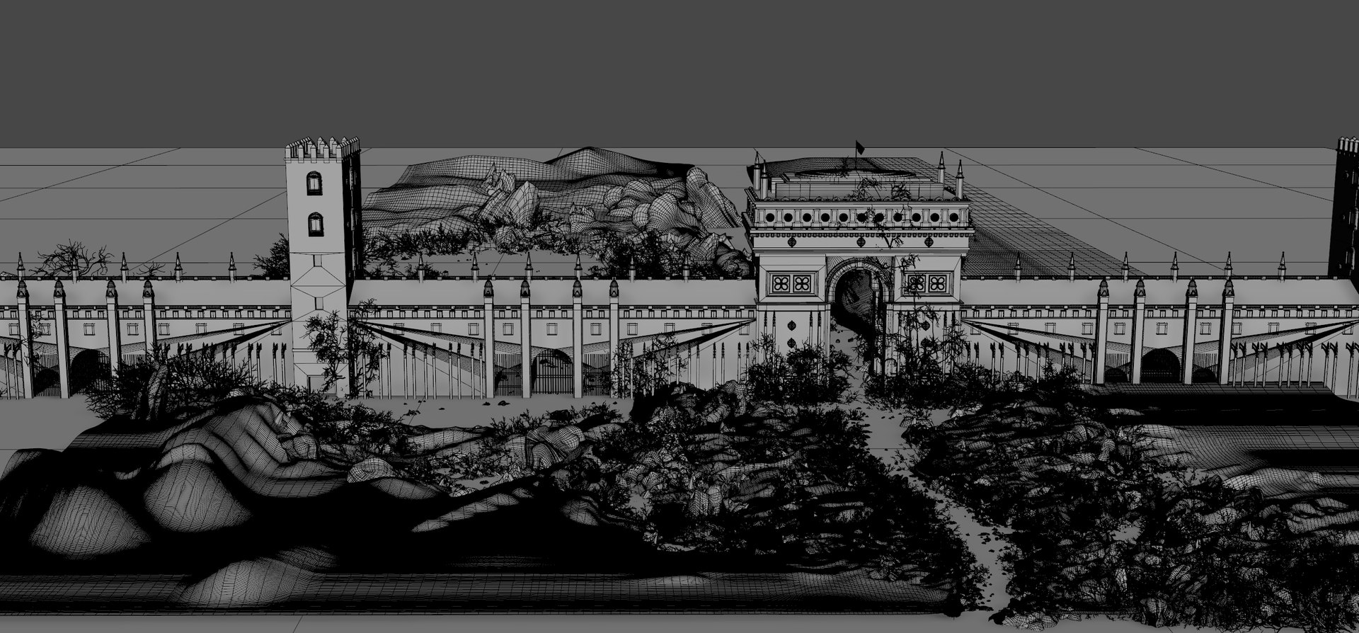 Fantasy Ancient Wall Gate 3D Model - TurboSquid 1835541