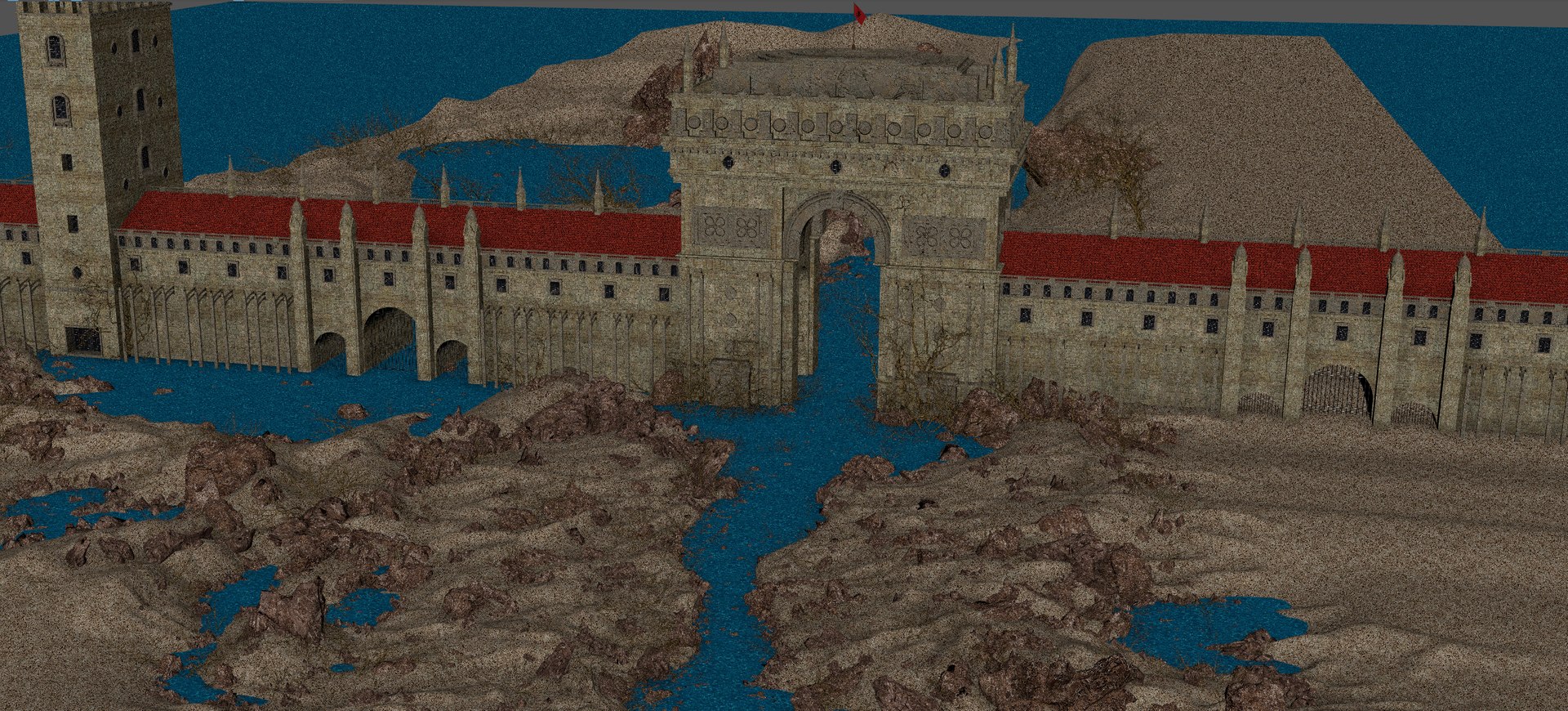 Fantasy Ancient Wall Gate 3D Model - TurboSquid 1835541