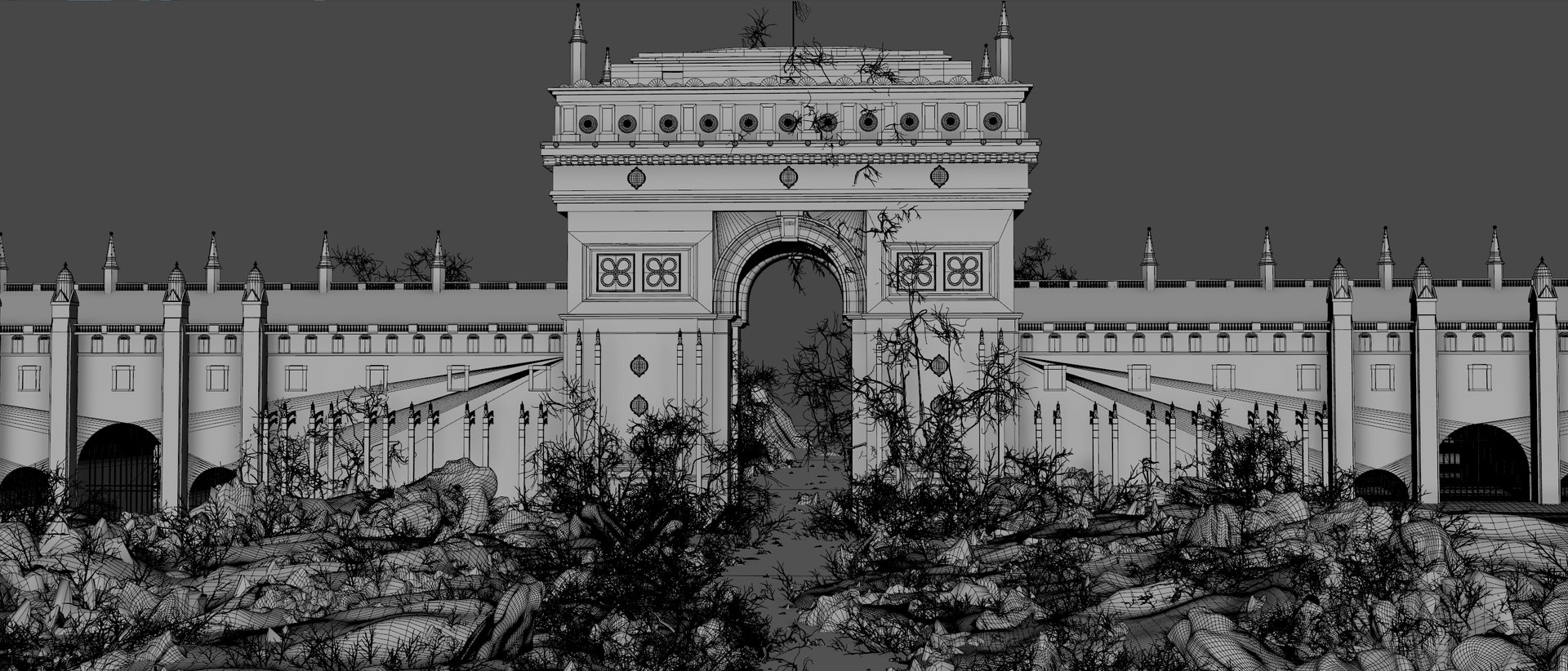 Fantasy Ancient Wall Gate 3D Model - TurboSquid 1835541