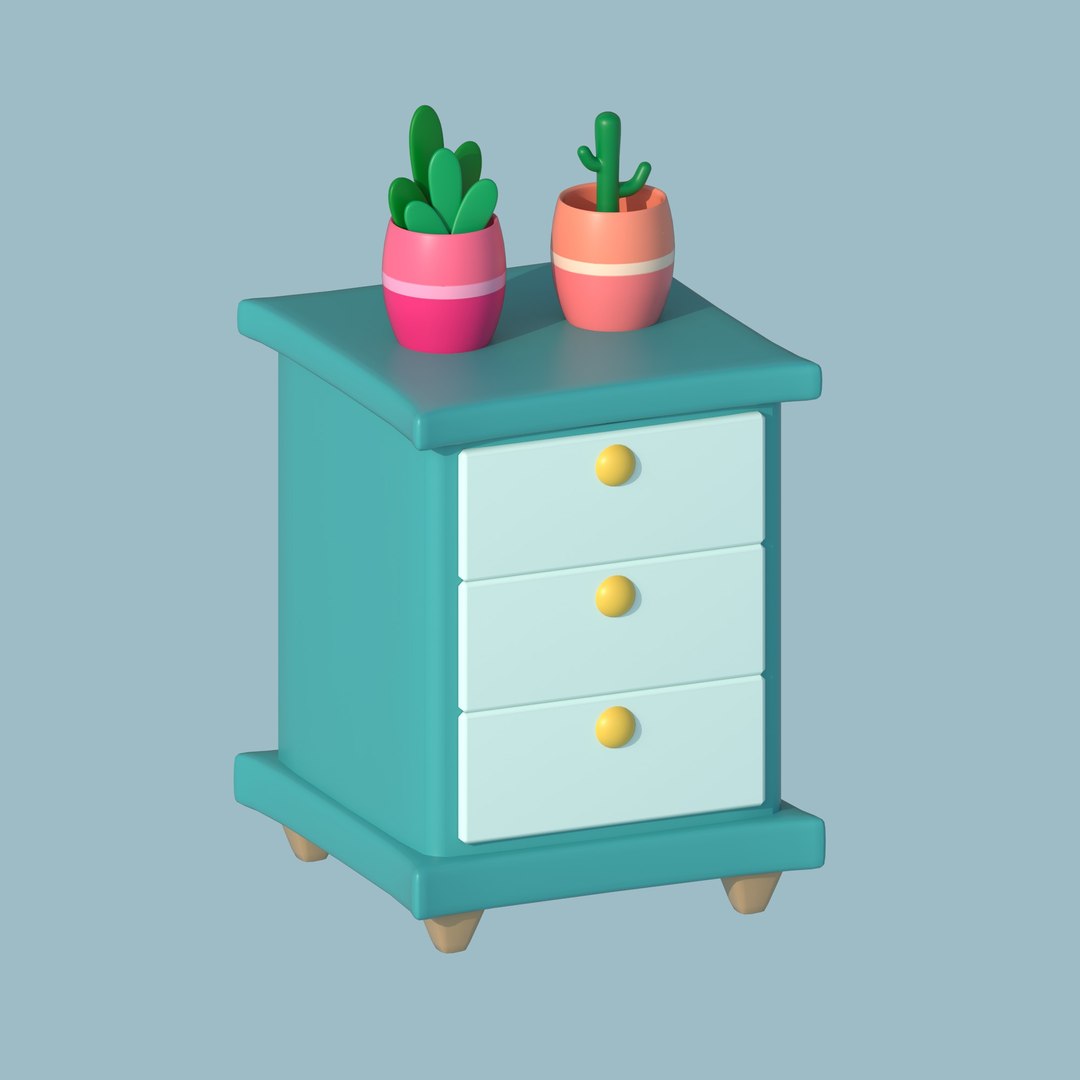 3D Cartoon Drawers Model - TurboSquid 2223442