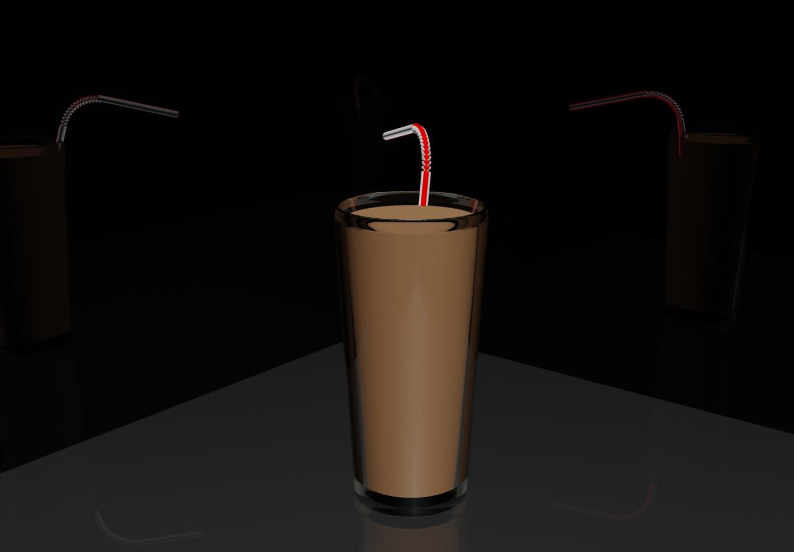 Free Bendy Straw Chocolate 3d Model