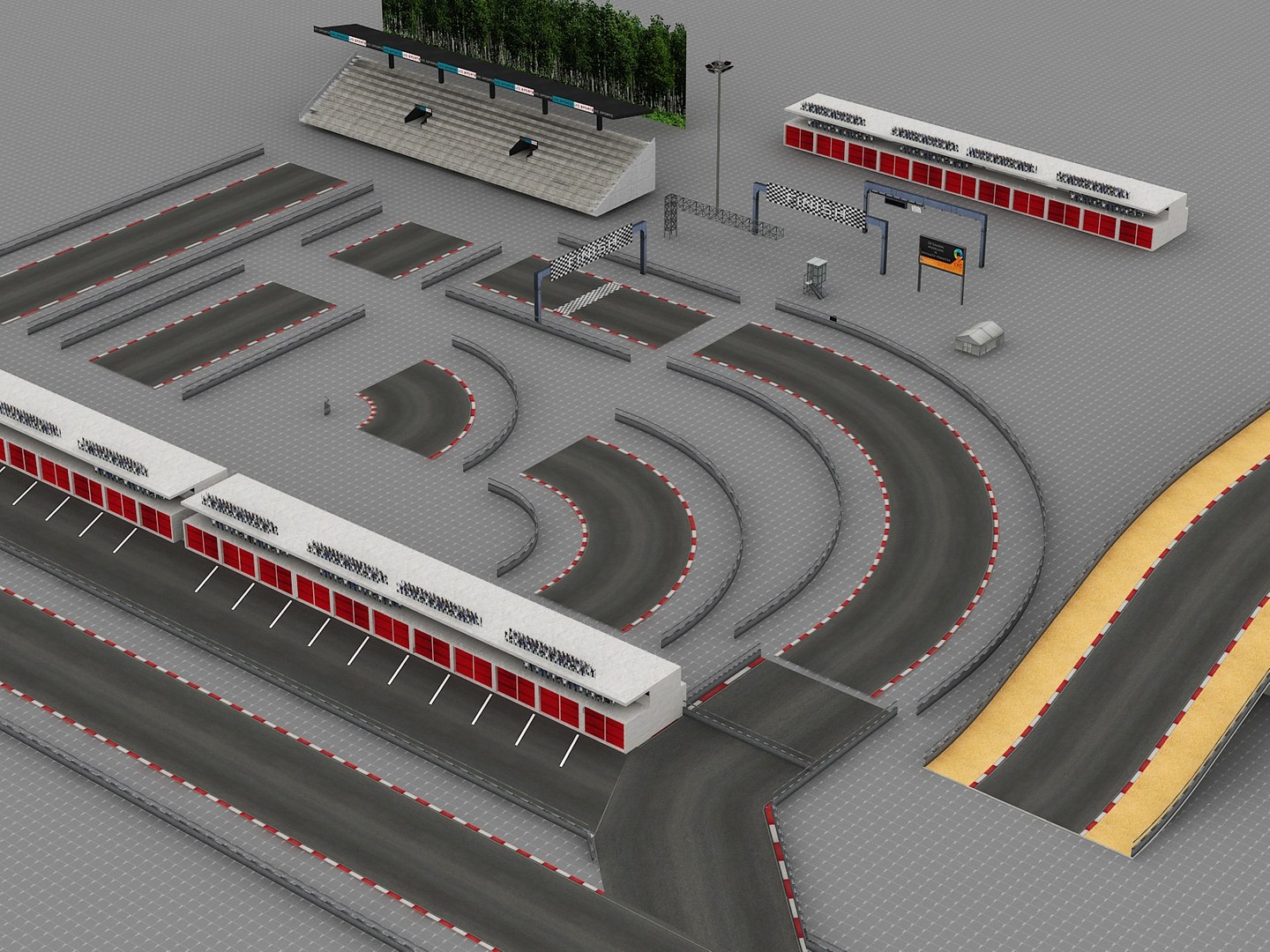 3D Model Race Track Modular Construction Kit - TurboSquid 1317455