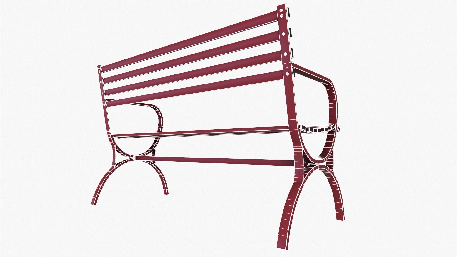 3D GENERIC-BENCHLANCAS-RED - TurboSquid 2011835