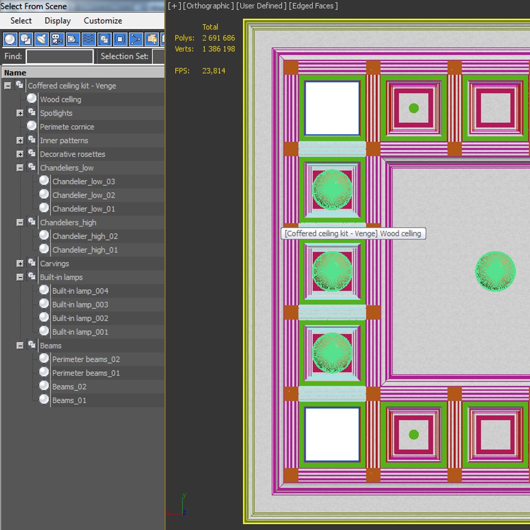 Ceiling set - wenge color 3D model 3D model - TurboSquid 1756192