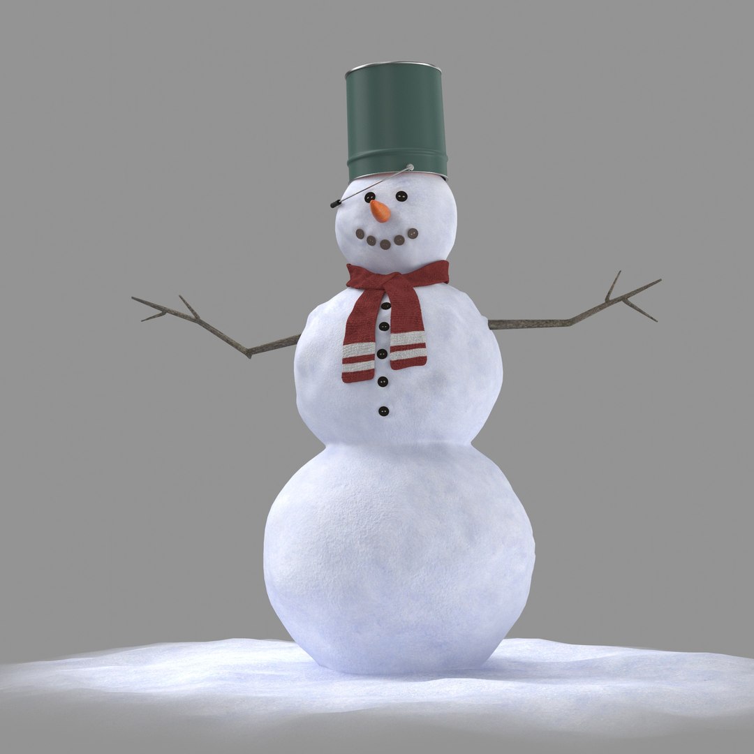 Snowman snow model - TurboSquid 1508801