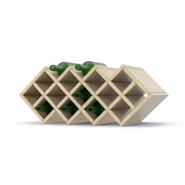 3D Wine Rack With Bottles - TurboSquid 1896308