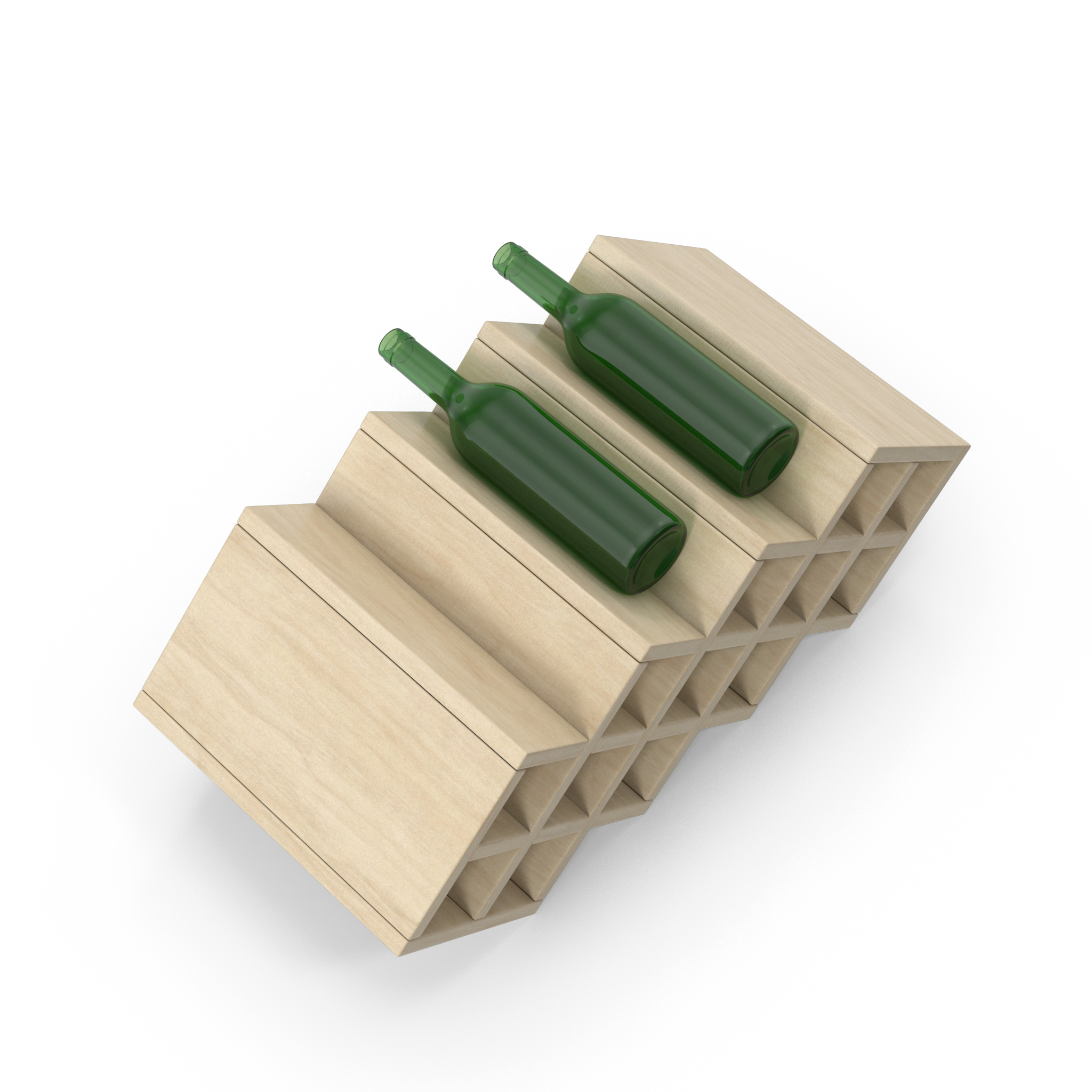 3D Wine Rack With Bottles - TurboSquid 1896308
