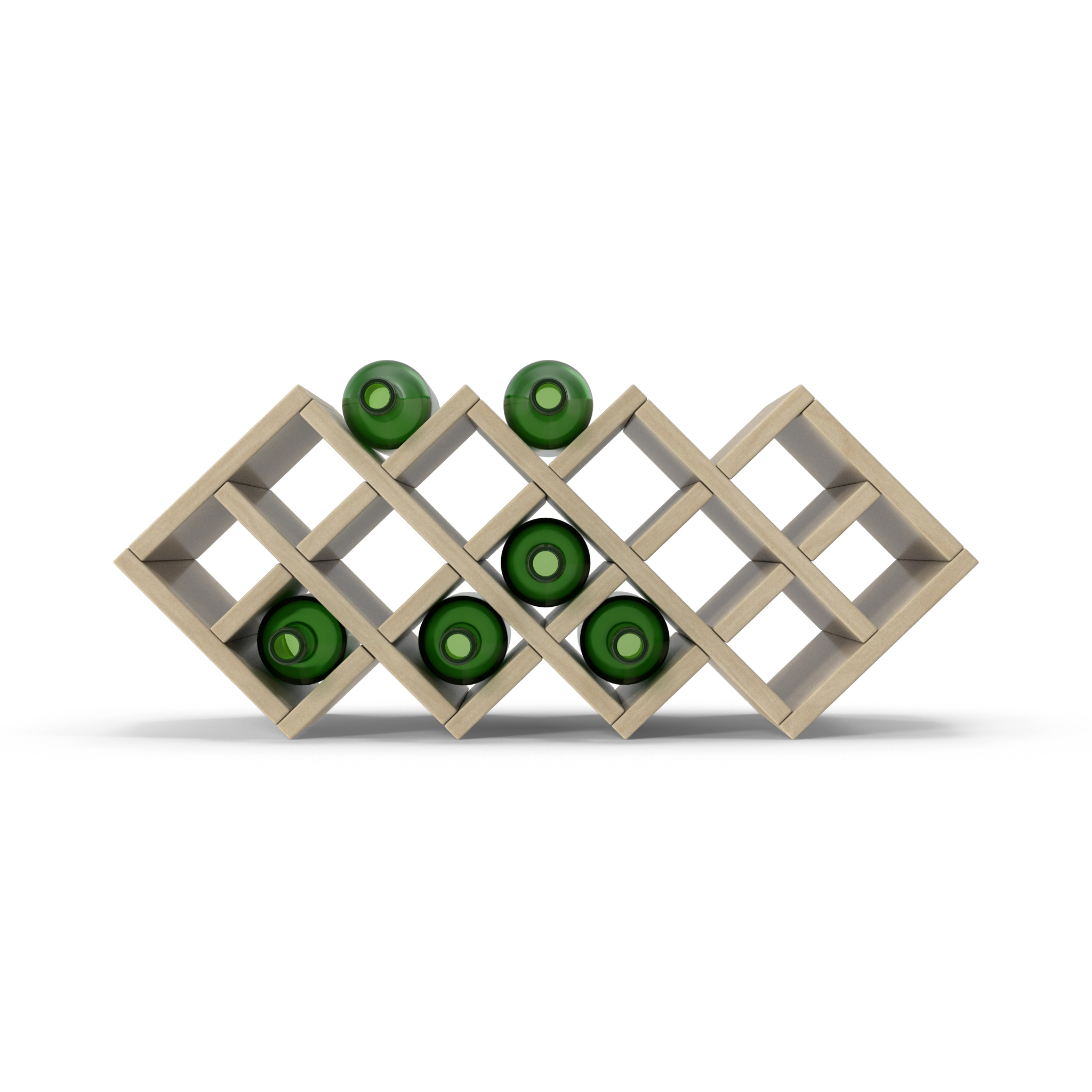 3D Wine Rack With Bottles - TurboSquid 1896308