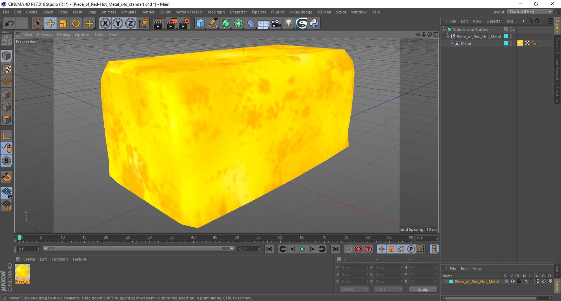 3D Piece Of Red-Hot Metal Model - TurboSquid 2252666